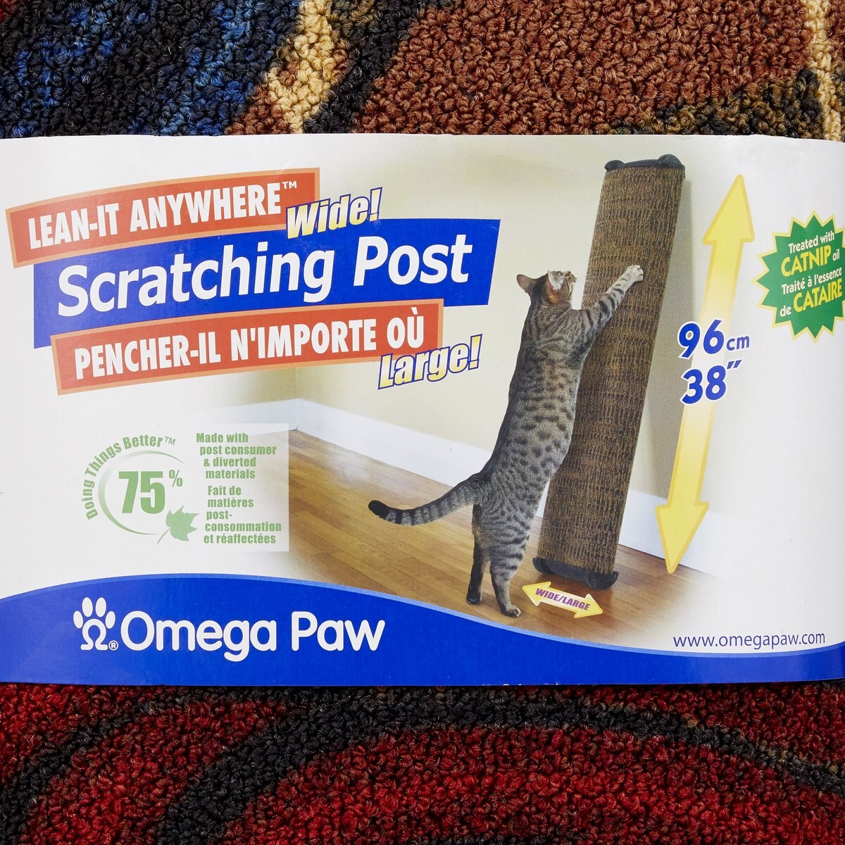 OMEGA PAW Lean-It Anywhere Cat Scratch Post, Wide, 38-in - Chewy.com