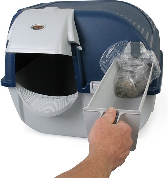 OMEGA PAW Roll 'N Clean Complete Self Cleaning Cat Litter Box, Large ...