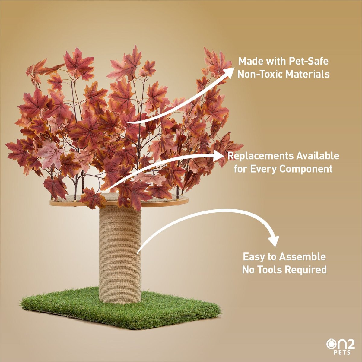 Discontinued - ON2PETS 2-ft Interchangeable Leaves Kitty Tree with ...