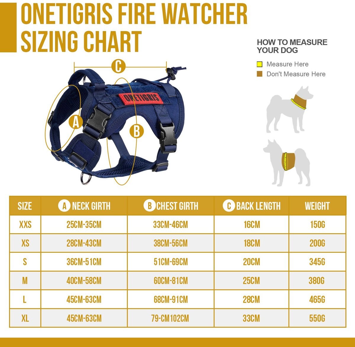 ONETIGRIS FIRE WATCHER 2.0 No Pull Dog Harness, Navy Blue, Small: 20 to 27-in chest - Chewy.com