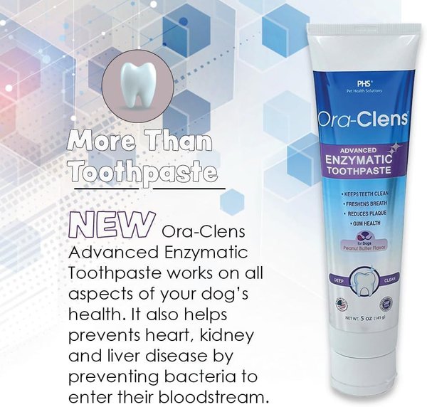 ORA-CLENS Advanced Enzymatic Peanut Butter Flavor Dog Toothpaste, 5-fl ...
