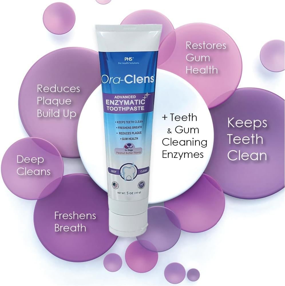 ORA-CLENS Advanced Enzymatic Peanut Butter Flavor Dog Toothpaste, 5-fl ...
