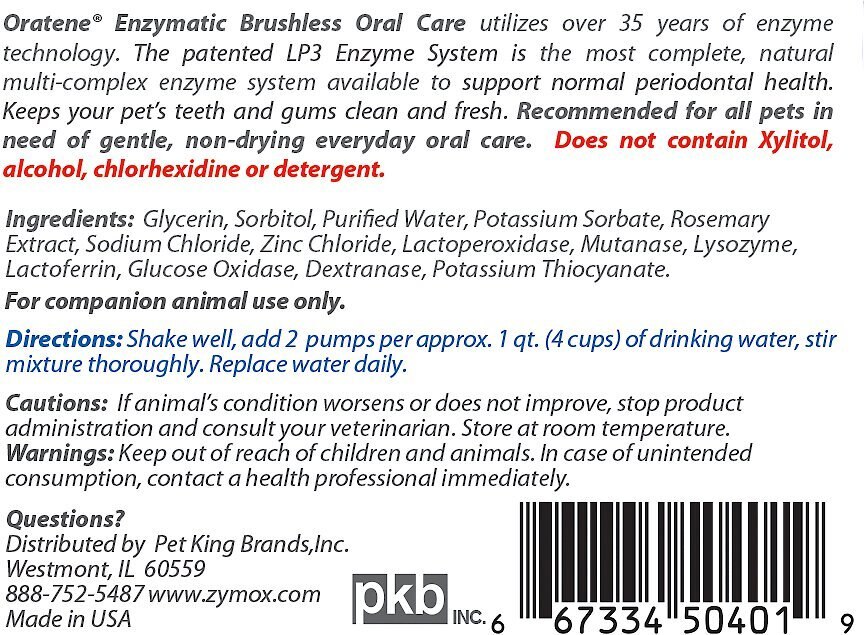Oratene Brushless Oral Care Water Additive for Dogs & Cats | Chewy ...