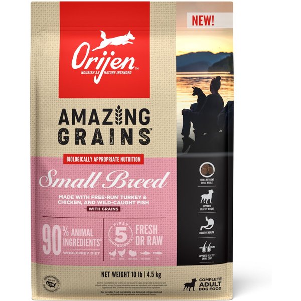 ORIJEN Amazing Grains Small Breed Adult High-Protein Poultry Dry Dog ...