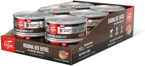 ORIJEN Regional Red Entree in Bone Broth Wet Cat Food, 5.5-oz can, case ...