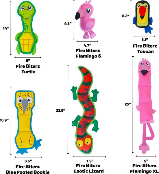 OUTWARD HOUND Fire Biterz Exotic Lizard Squeaky Dog Toy - Chewy.com