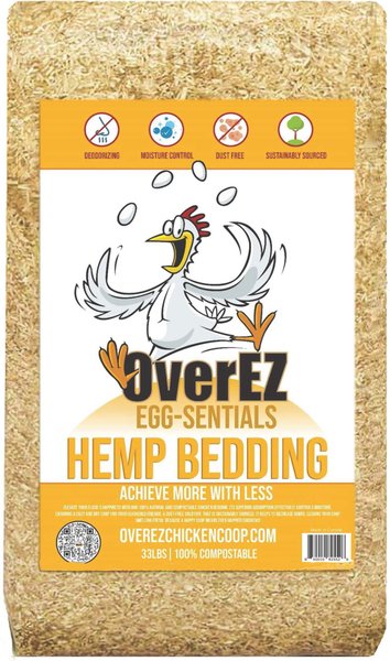 OVEREZ EGG-Sentials Hemp Chicken Bedding, 33-lb bag - Chewy.com