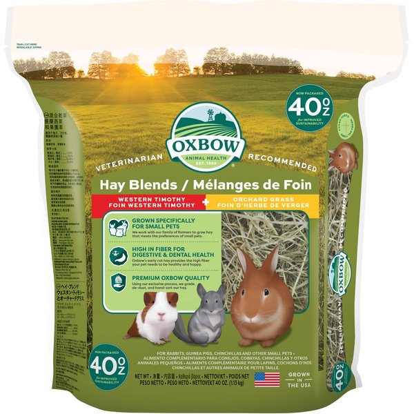 OXBOW Animal Health Oxbow Hay Blends Western Timothy & Orchard, 40-oz ...