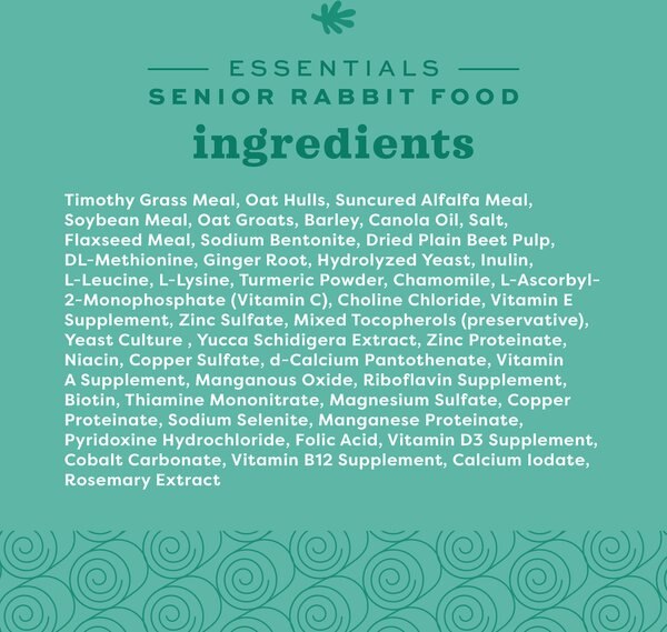 OXBOW Animal Healthy Essentials Natural Pellets Senior Rabbit Food, 8 ...