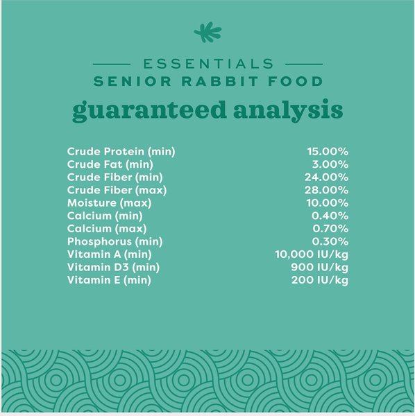 OXBOW Animal Healthy Essentials Natural Pellets Senior Rabbit Food, 8 ...