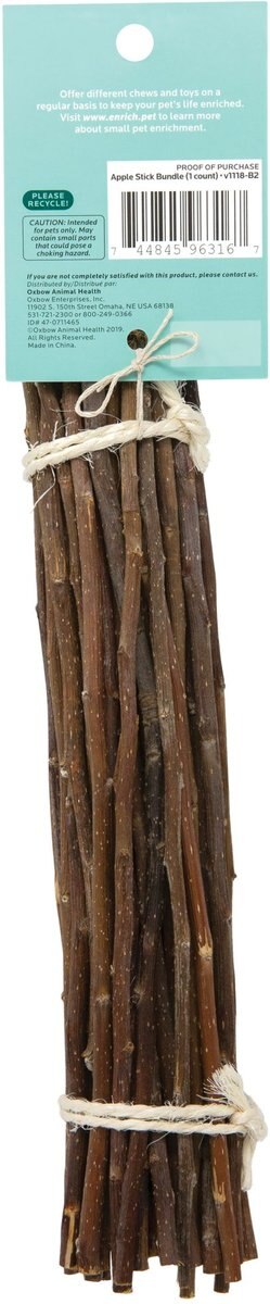 OXBOW Apple Stick Bundle Small Animal Chew Toy - Chewy.com