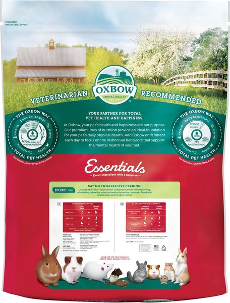 OXBOW Essentials Healthy Handfuls Gerbil & Hamster Food, 15-lb bag ...