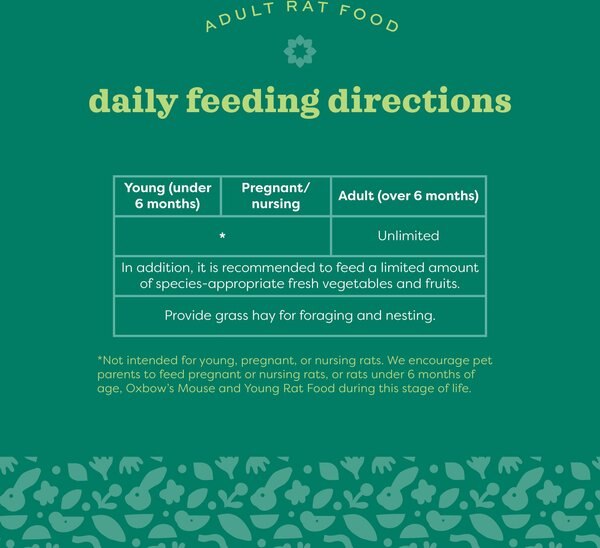 OXBOW Essentials Regal Rat Adult Rat Food, 3-lb bag, bundle of 2 ...