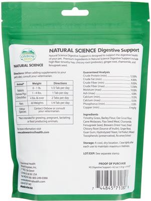 OXBOW Natural Science Digestive Support Small Animal Supplement, 60 ...
