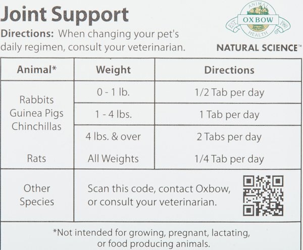 OXBOW Natural Science Joint Support Small Animal Supplement, 60 count ...