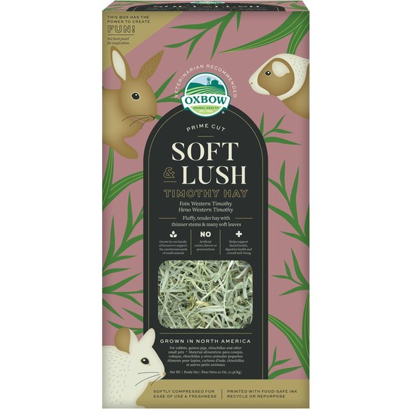 OXBOW Prime Cut Soft & Lush Timothy Hay Small Pet Food, 20-oz bag ...