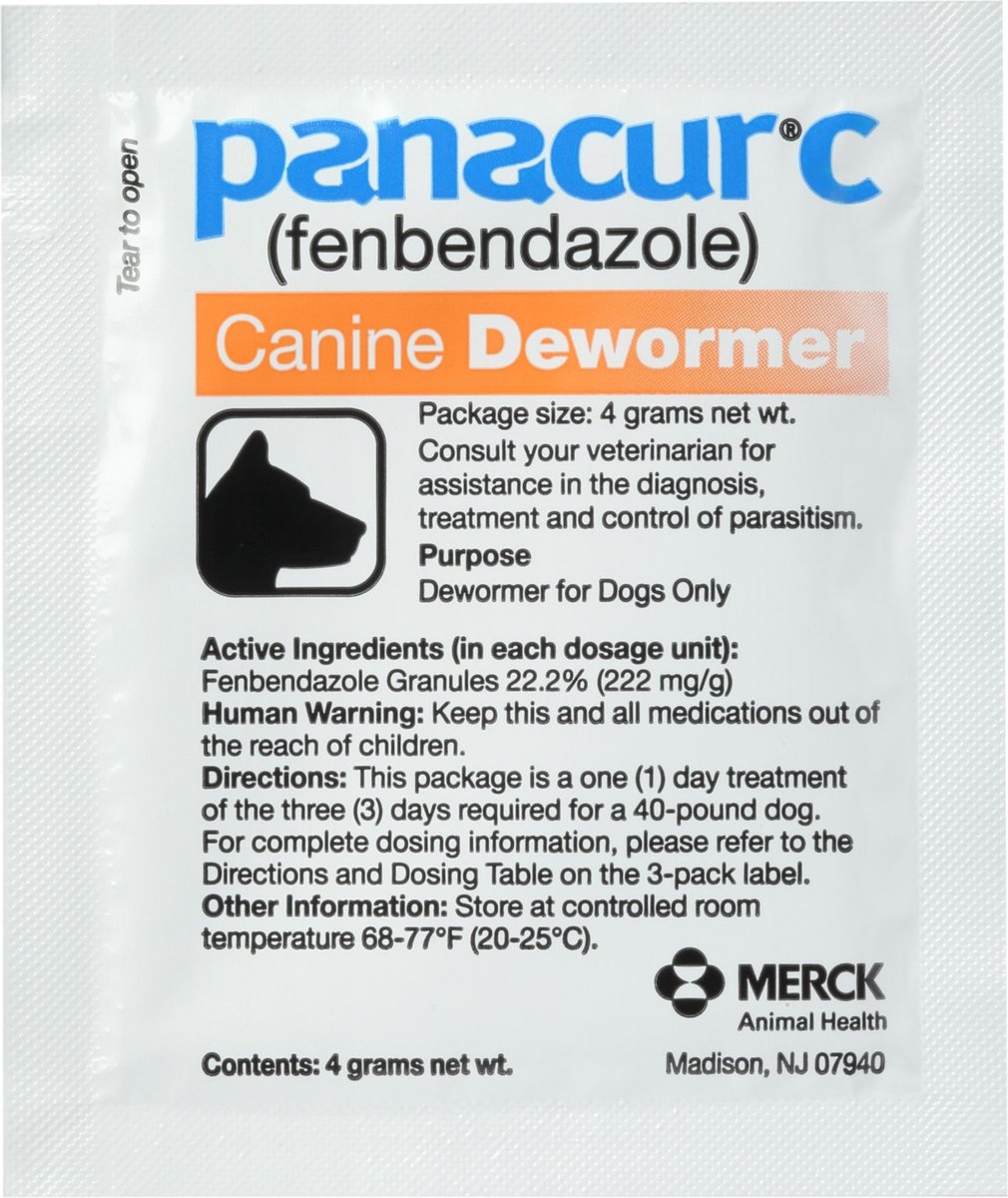 PANACUR C Canine Dewormer, 4-g, 3 count - Chewy.com