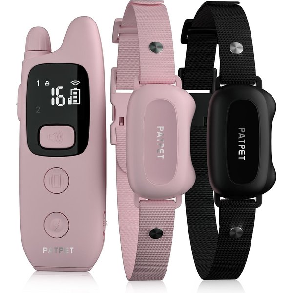 PATPET P650 Anti-Bark & Remote Dog Training Collar, Small, Pink, 1 ...
