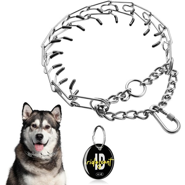 PATPET Quick Release Buckle Prong Training Pinch Dog Collar, Black, 25 ...