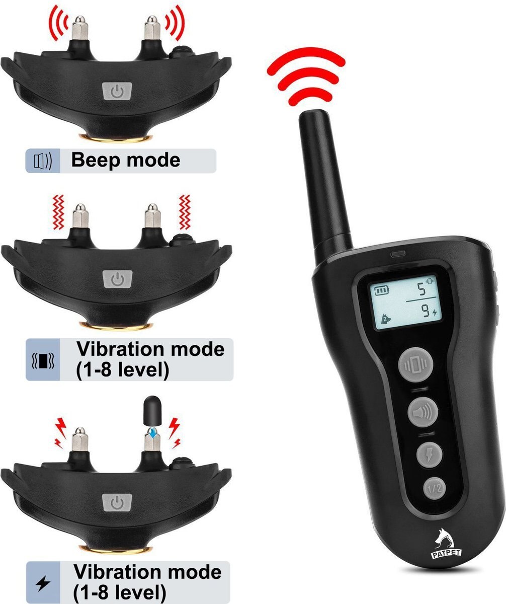 PATPET P320 1000ft Remote Dog Training Shock eCollar, Small, Black 1 ...