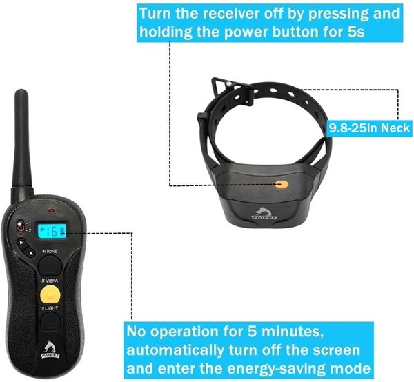 PATPET P630 1800-foot Vibration & Sound Remote Dog Training Collar ...