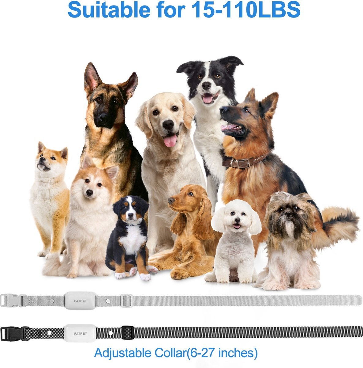 PATPET P650 Anti-Bark & Remote Dog Training Collar, White, 2 count ...