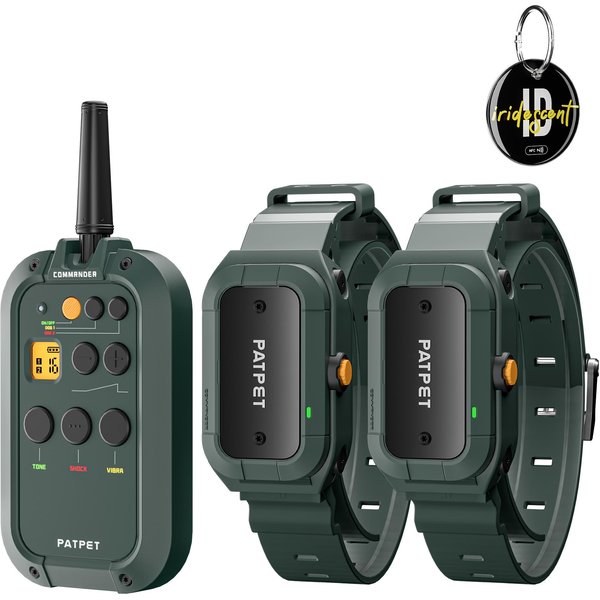 PATPET P301 1000ft Remote Dog Bark Control & Training Shock Collar, 2 ...