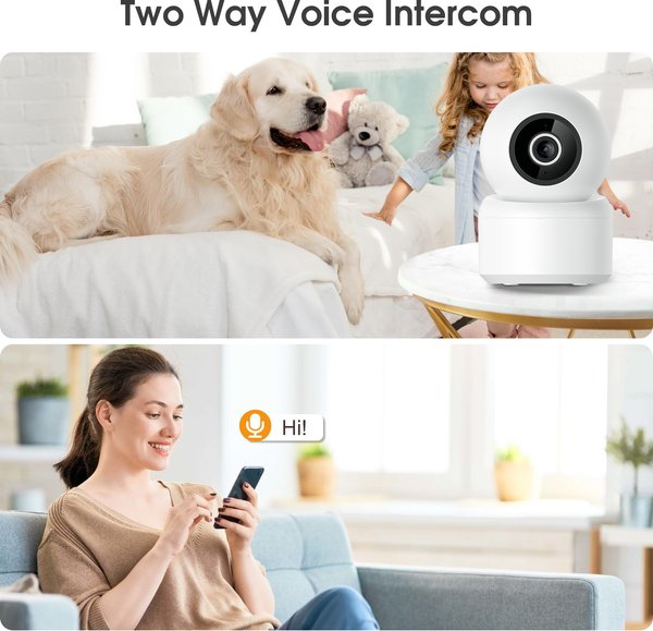 PATPET WIFI Monitoring Auto Focus Camera, White - Chewy.com