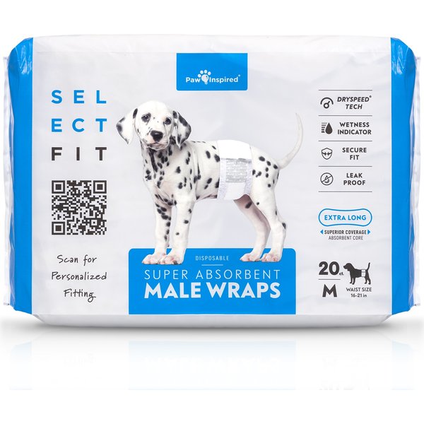 SIMPLE SOLUTION Washable Male Dog Wrap, Large: 18 to 35-in waist ...