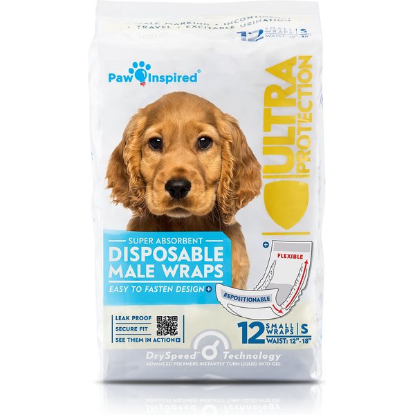 PAW INSPIRED Ultra Protection Disposable Belly Band Male Dog Wraps ...