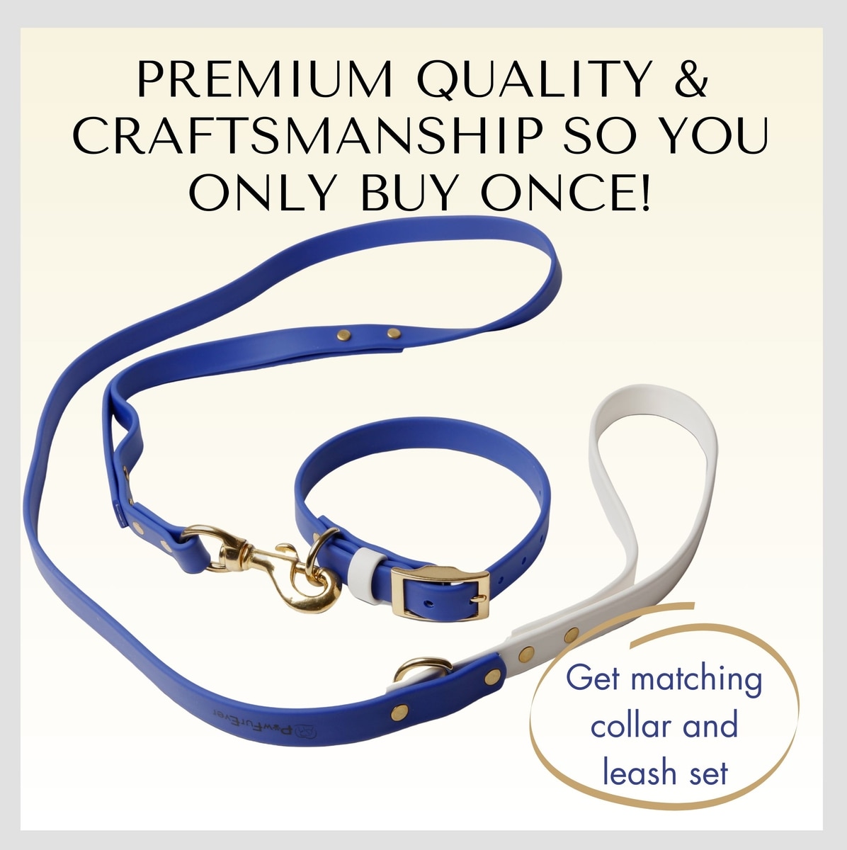 PAWFUREVER's Waterproof & Odorless Dog Collar, Blue & White, Large ...