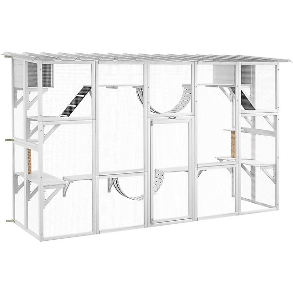 PAWHUT Catio Playground Cat Window Box Outdoor Cat House, White - Chewy.com