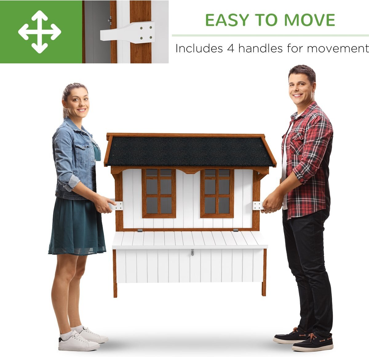 Temporarily Unavailable - PAWHUT 43-in Wooden Chicken Coop, Nesting Box ...