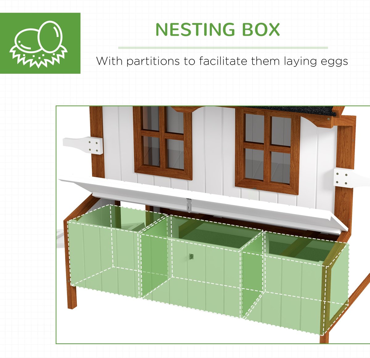 Temporarily Unavailable - PAWHUT 43-in Wooden Chicken Coop, Nesting Box ...