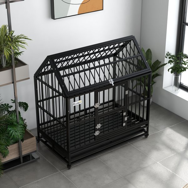 Temporarily Unavailable - PAWHUT Heavy Duty Double Door Metal Dog Crate ...