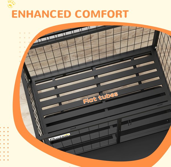 PAWHUT Heavy Duty Openable Top Metal Dog Crate, Black, 36 inch - Chewy.com
