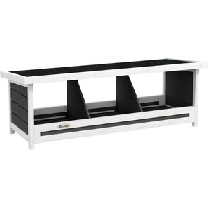 PAWHUT Indoor/Outdoor Wooden Chicken Nesting Boxes, 3 Chicken Capacity ...