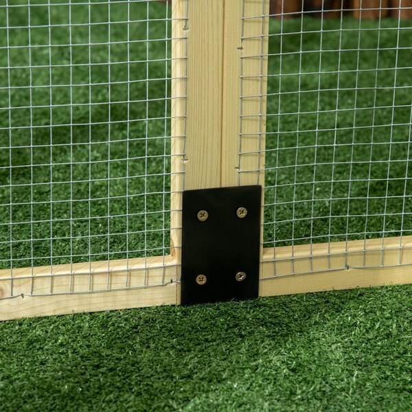 PAWHUT Nature Wood Chicken Run with Coop & Combinable Design, 1 to 4 ...