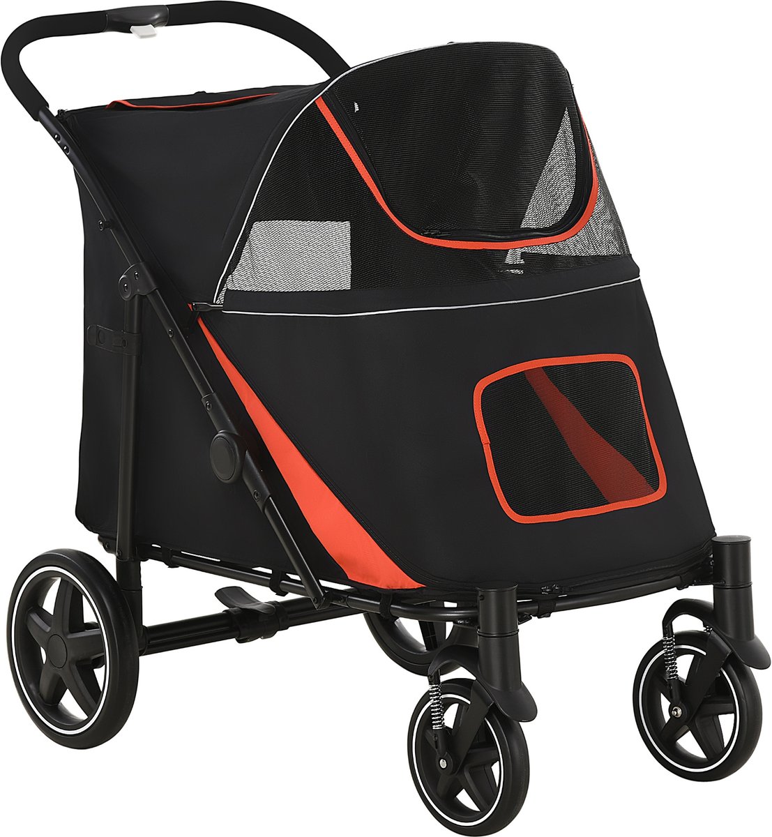 PAWHUT One-Click Foldable Dog Stroller, Black - Chewy.com