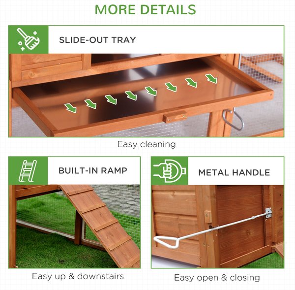 Discontinued - PAWHUT Pen Backyard Rabbit Hutch House Wooden Kit with ...