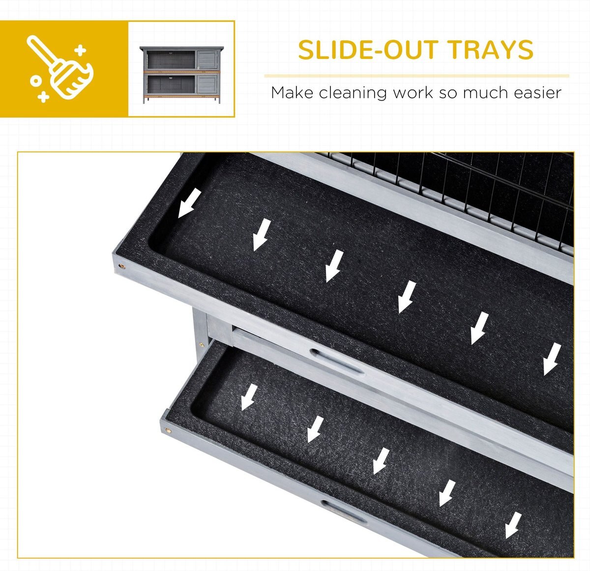 PAWHUT Raised Compact Dual Outdoor Wooden Rabbit Hutch - Chewy.com