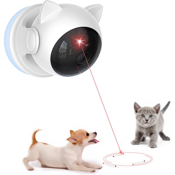 PAWSPIK Automatic Rechargeable Interactive Alien Laser Cat Toy, White ...