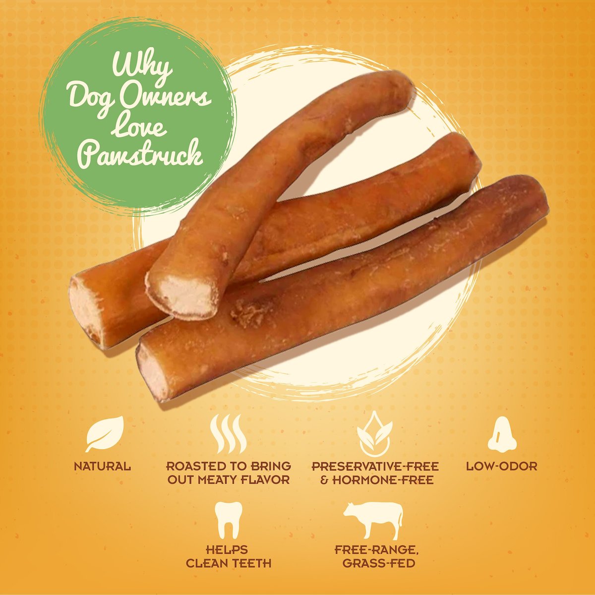 PAWSTRUCK Straight Bully Sticks Dog Treats, 1-lb bag, 8-12 in - Chewy.com