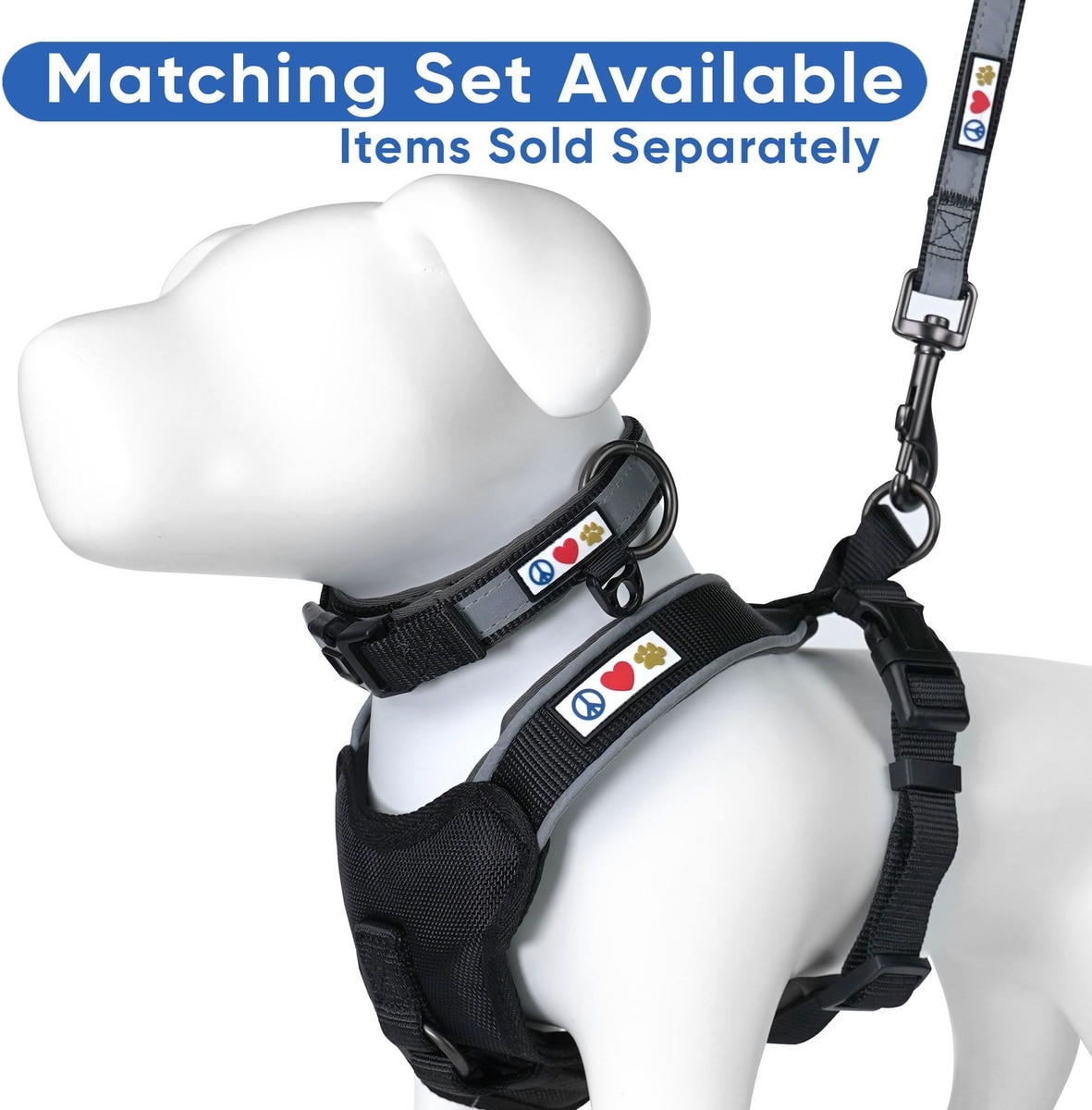 PAWTITAS Nylon Reflective Back Clip Dog Harness, Black, Small: 18 to 22 ...