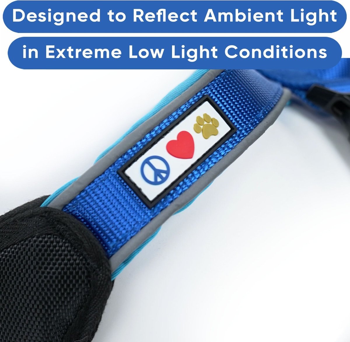PAWTITAS Nylon Reflective Back Clip Dog Harness, Blue, X-Small: 14 to ...