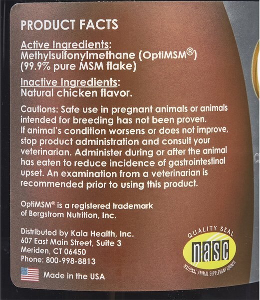 PEAKTAILS MSM Chicken Flavored Powder Supplement for Dogs, 1-lb tub ...