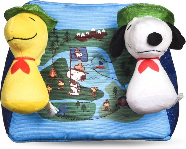 PEANUTS Adventurer Tent Burrow Squeaky Plush Dog Toy - Chewy.com