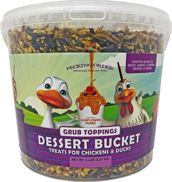 PECKING ORDER Grub Toppings Dessert Bucket Chicken Treats, 5-lb bag ...