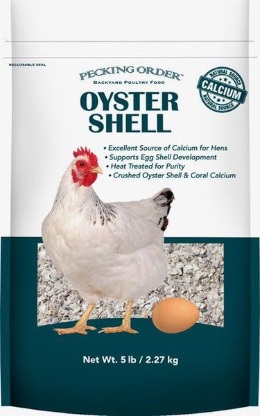 PECKING ORDER Oyster Shell Poultry Feed, 5-lb bag - Chewy.com