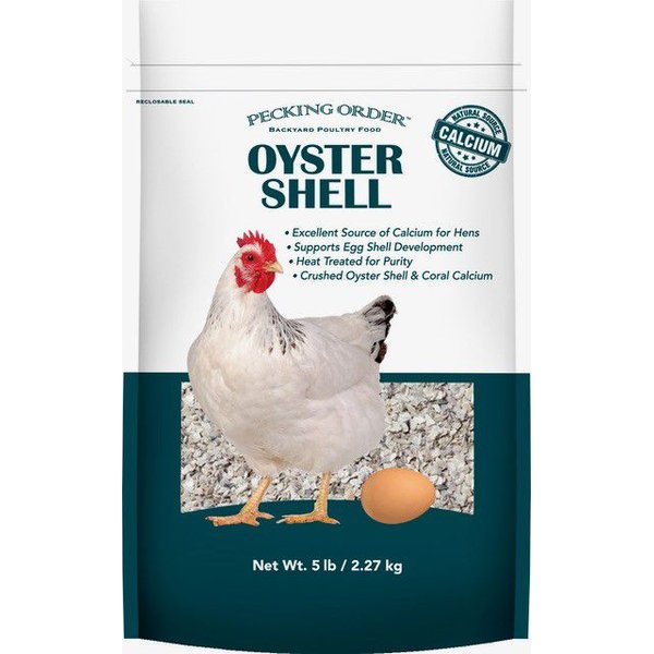 PECKING ORDER Oyster Shell Poultry Feed, 5-lb bag - Chewy.com